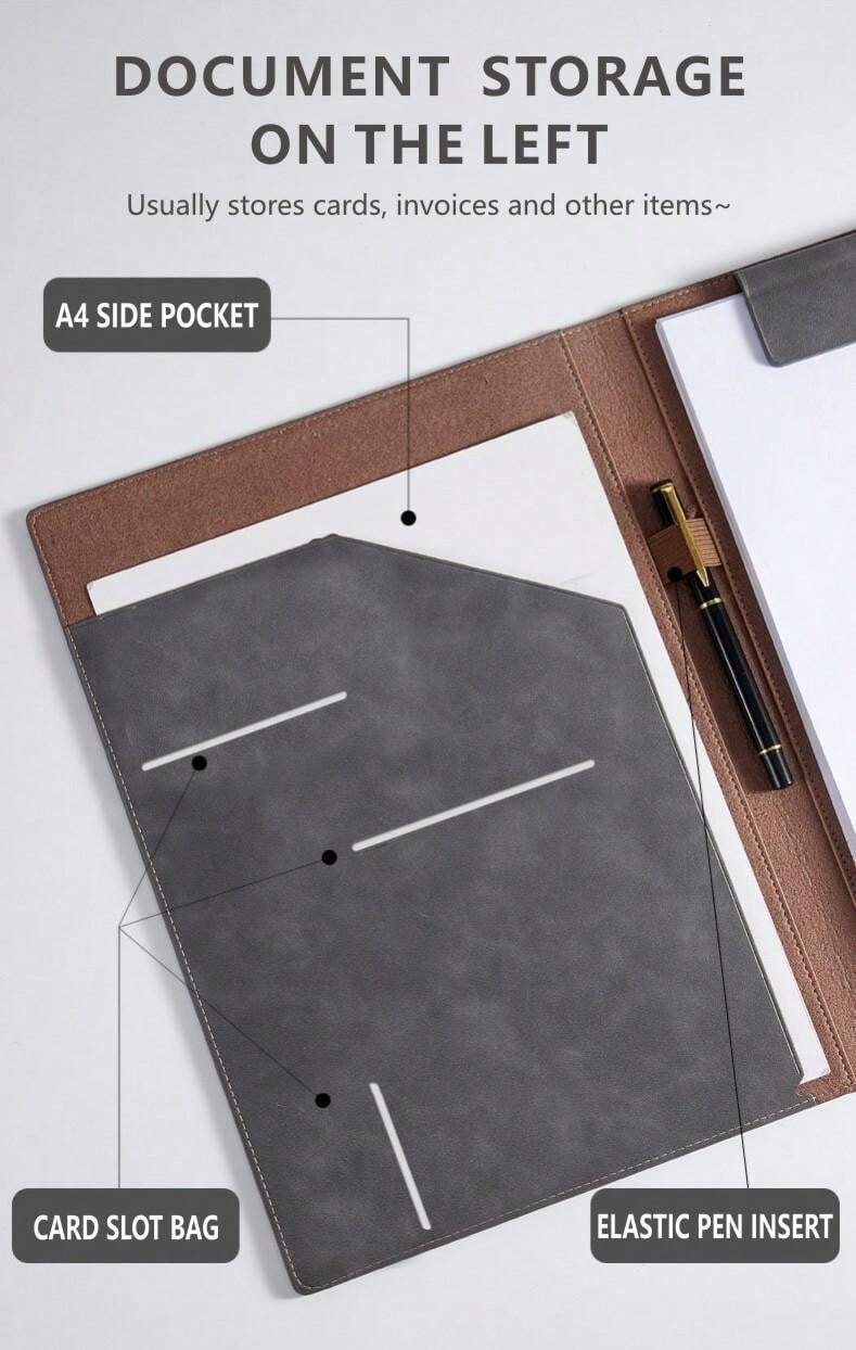 A4 Folder For Office Receipts, Storage Of Business Leather Official ...
