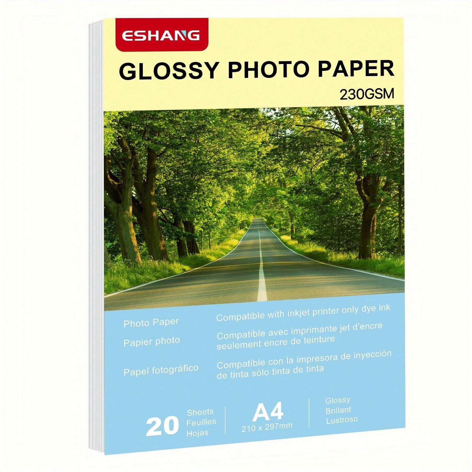 גודל A4 230G 20 גיליונות נייר הזרקת דיו מבריק 8.3x11.7 אינץ' להקליט את החיים הטובים | SHEIN