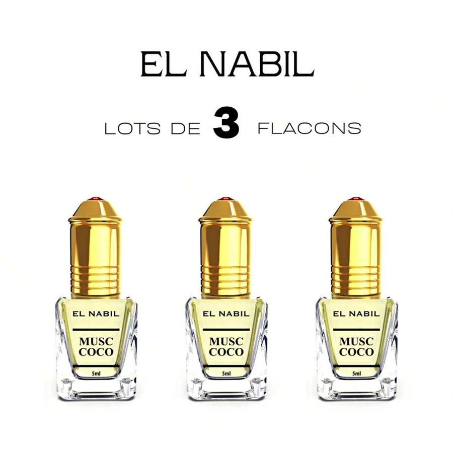 EL NABIL Conjunto de 3 El Nabil - Musk Coco 5ml Extrato de Perfume Sem ...