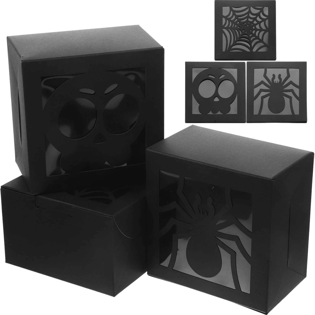 3pcs Halloween Goodies Box Cardboard Treat Boxes Cookie Candy ...