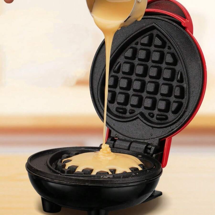 Mini Electric Waffles Maker Bubble Egg Cake Oven Breakfast Heart Shaped ...