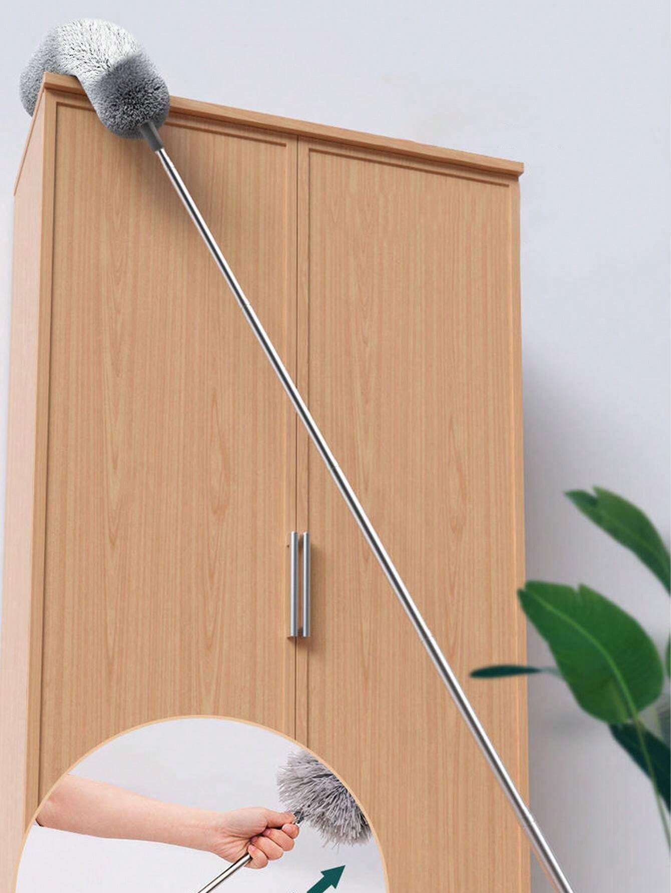 1pc Random Color Extendable Anti-Static Duster With Round Flat Handle ...