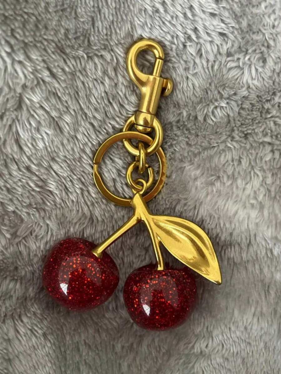1pc Fashion Cherry Lightweight Luxury Women Keychain, Creative Crystal ...