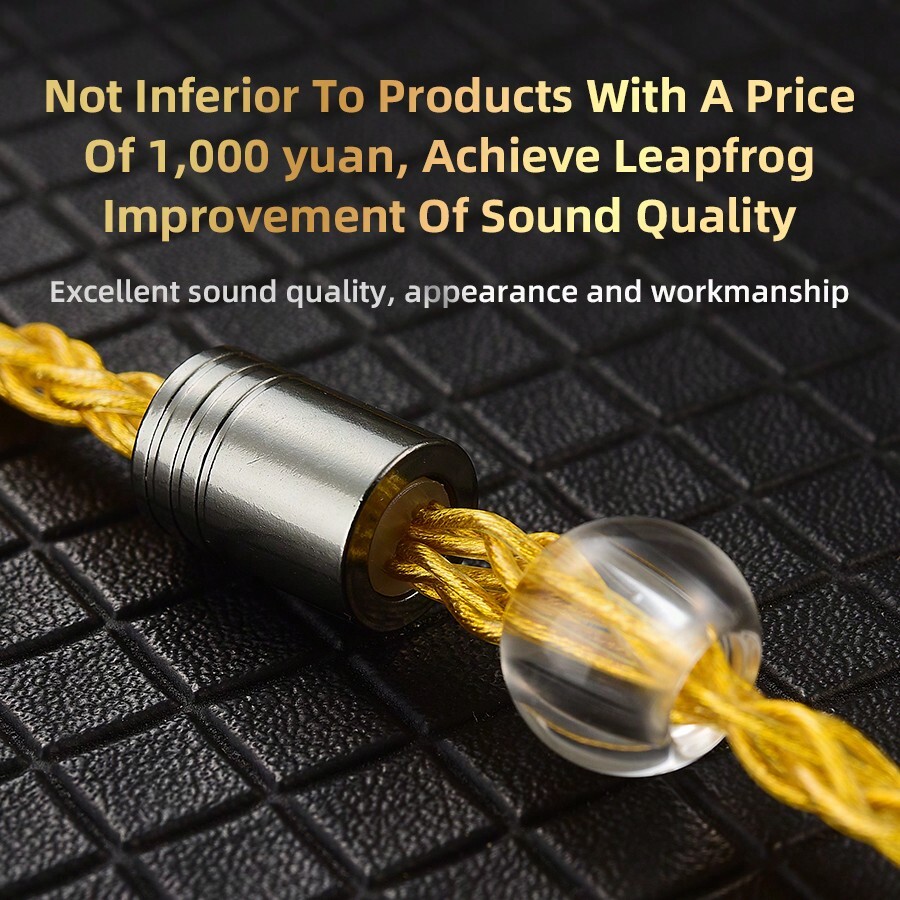 QKZ QKZ T1 Earphone Cable Original QDC Copper Silver-Plated Upgrade Wire 3.5mm Wired Headphone ...