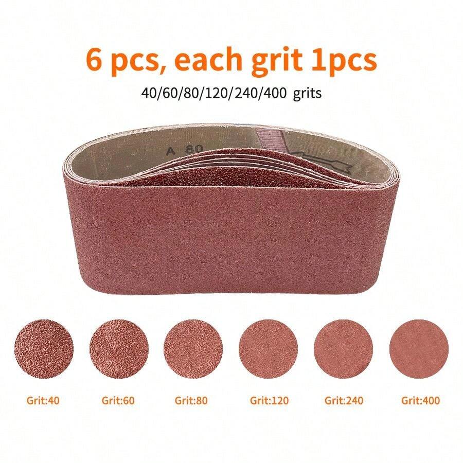 6pcs 4 Inch X 24 Inch (100 X 610mm) Aluminum Oxide Sanding Belts, 1 ...