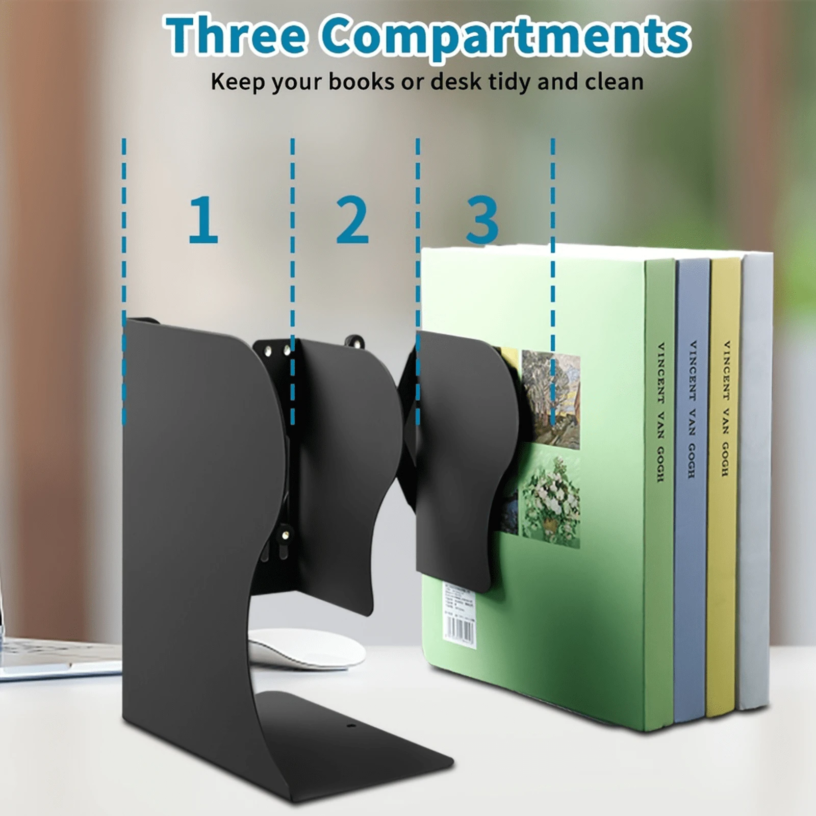 Adjustable Bookends, Expandable Bookends Magazine File Holder,Desk ...