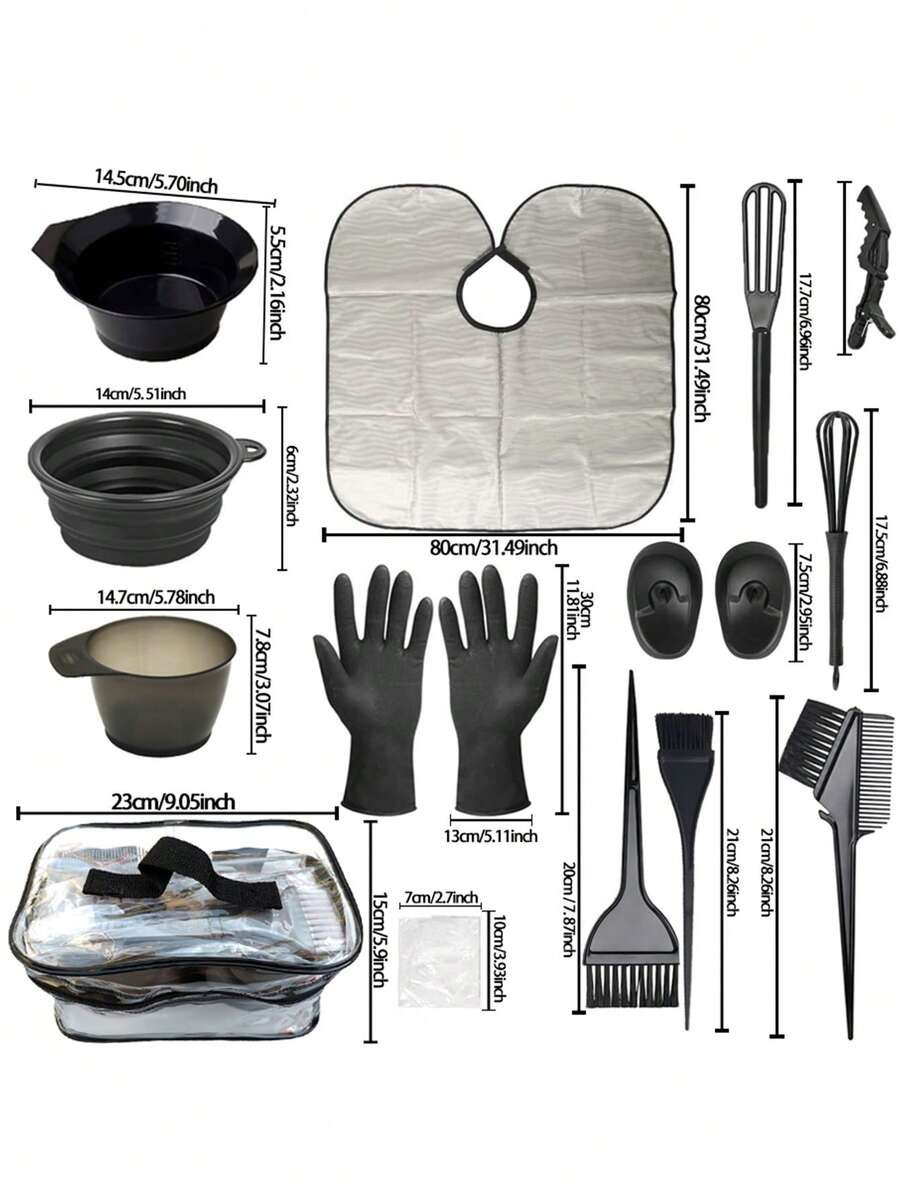 22pcs One-Time Hair Dye Tool Kit, Quick And Portable Hair Coloring Set ...