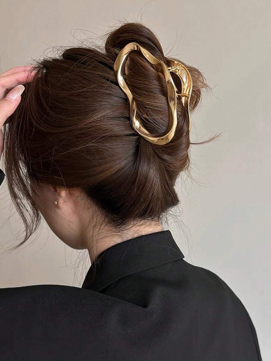 1pc Hollow Metal Hair Claw Clip, Large Size (Slight Scratches Are ...