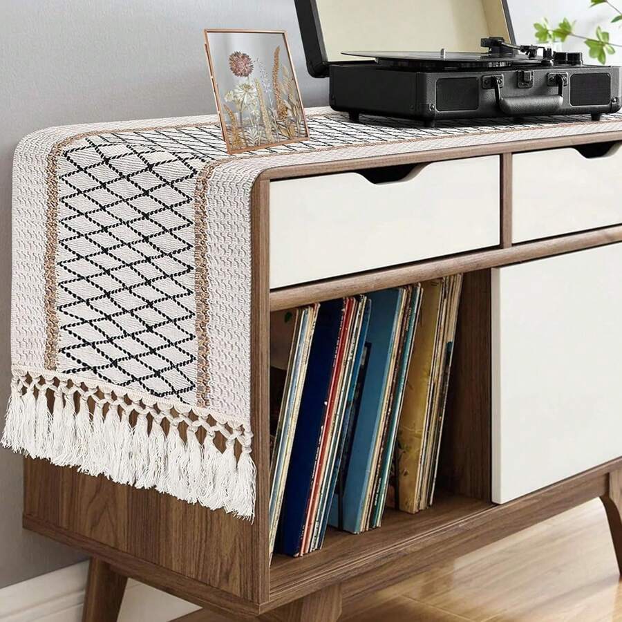 1pc Boho Table Runner Short, Summer Table Runners With Tassels, Macrame ...