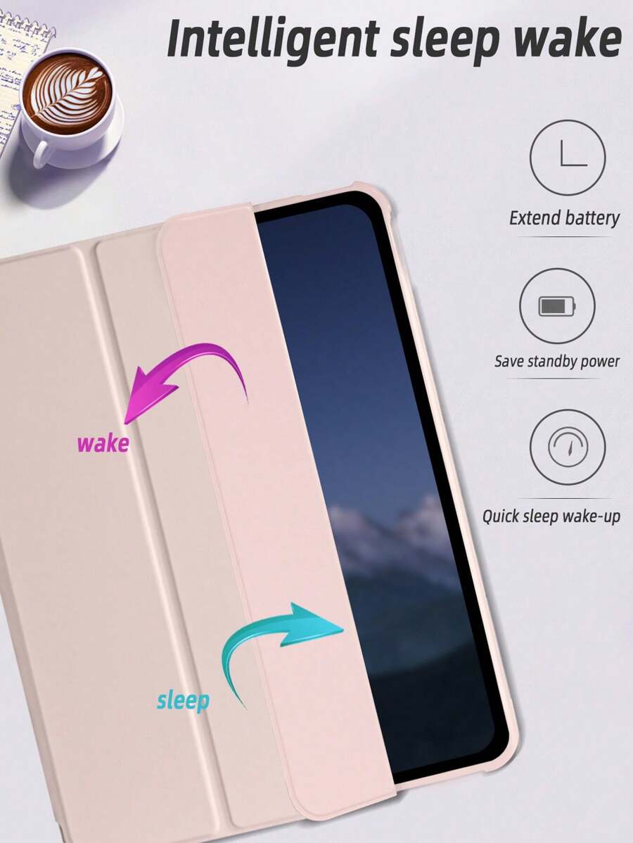 Solid Color Stylus Slot Protective Case Compatible With IPad Mini4/Mini5/Mini6/Mini7/Air/Air2/9. ...