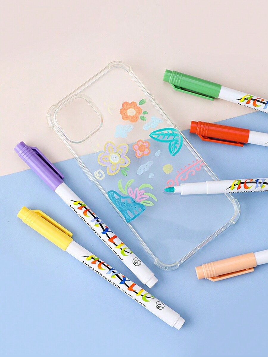 24 Colors Soft Tip Acrylic Marker Pens, Acrylic Paints, Watercolor Pens ...