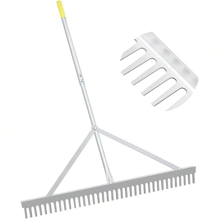Landscape Rake 36'', Aluminum Rake With Lightweight 69'' Handle ...