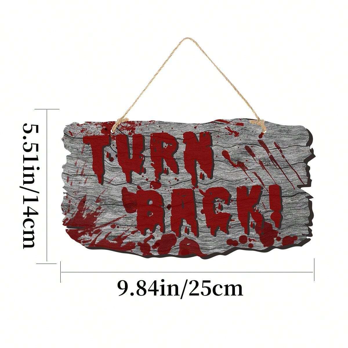 New Halloween Faux Wooden Entrance Plaque, Horror-Themed With Bloody ...