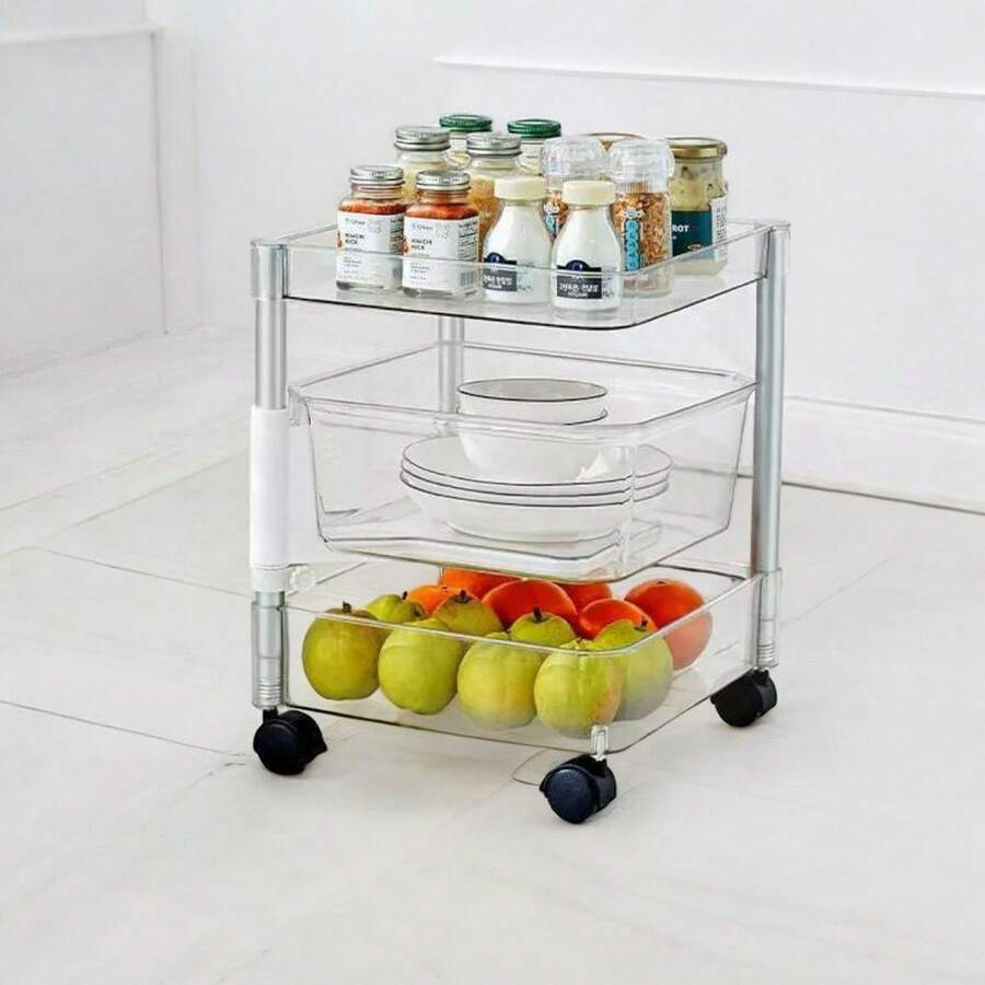 3 Tier Acrylic Clear Cart | SHEIN USA