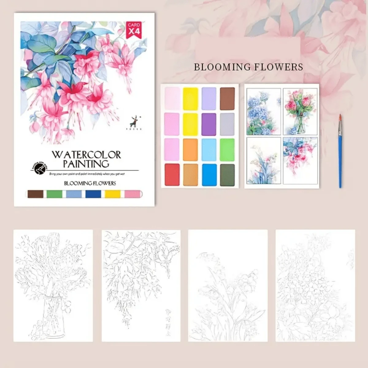 Papel de notas de colorear acuarela, libro de pintura de gouache con ...