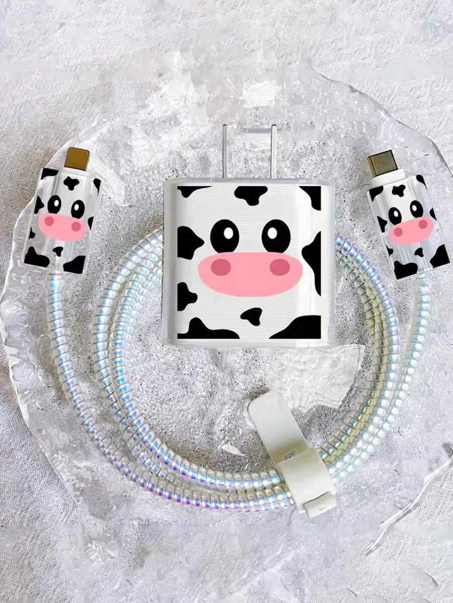 Cartoon Cow 1.5m Cable Winder Cable Holder Anti-Break Data Cable ...