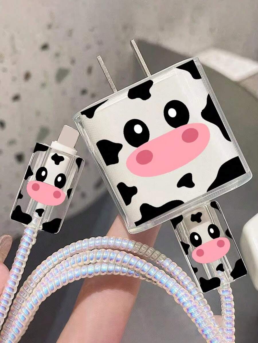 Cartoon Cow 1.5m Cable Winder Cable Holder Anti-Break Data Cable ...