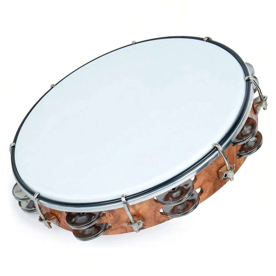 10-Inch Tambourine Double Row Stainless Steel Bells With Adjustment ...