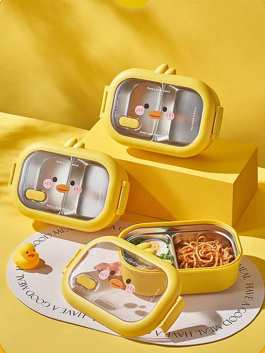 1pc Bee & Duck Design Stainless Steel Bento Lunch Box, Cute Cartoon ...