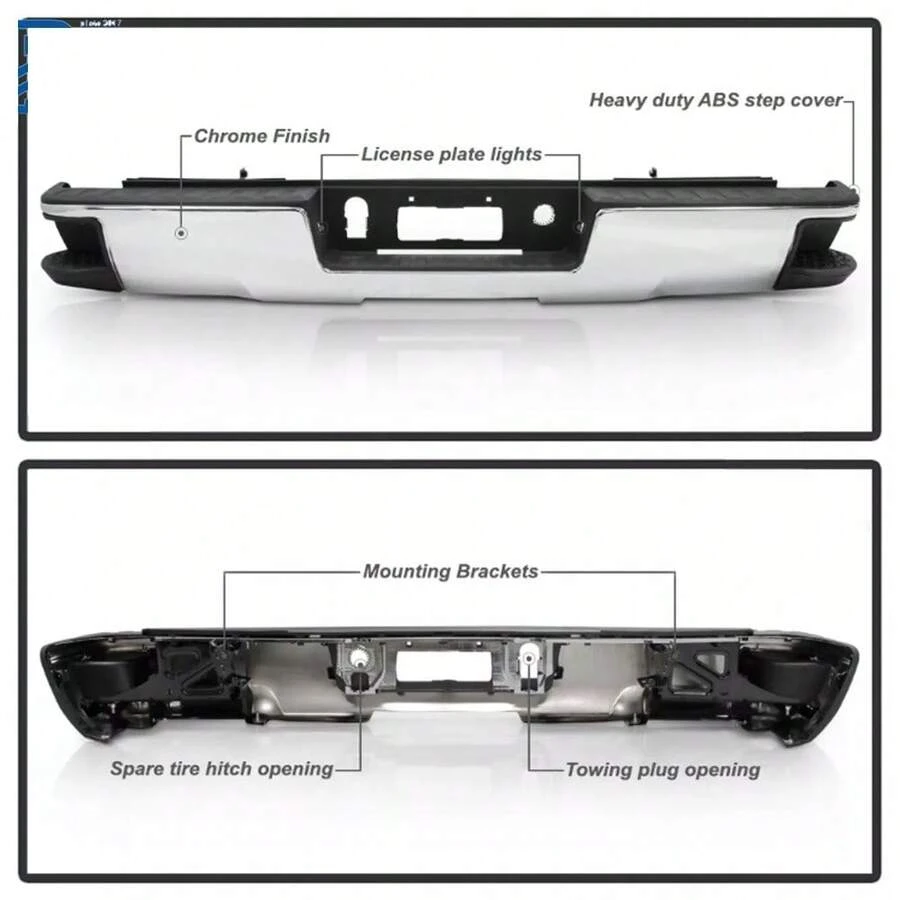 Chrome Rear Step Bumper Assembly For 2014-2018 Chevy Silverado GMC ...