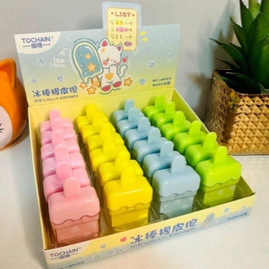Ice Lolly Popsicle Eraser Pastel Tones PRINT Polka Dots Or Design ...