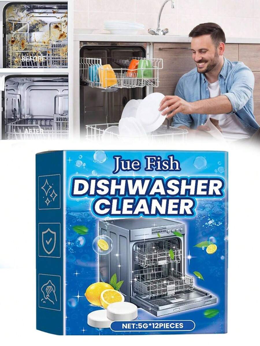 12 Tablets Dishwasher Cleaning Effervescent Tablets Kitchenware ...