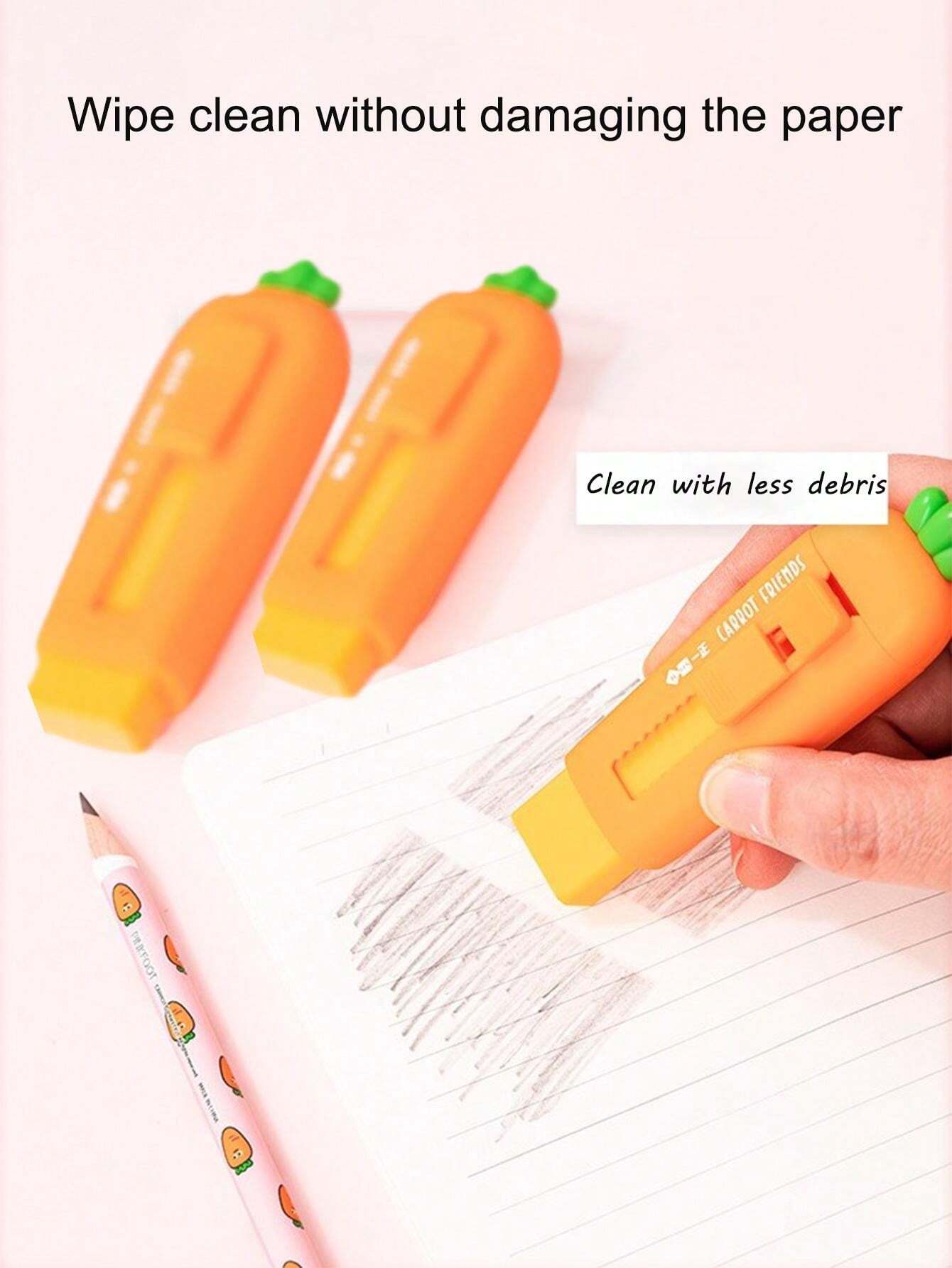 Carrot Eraser, Cute And Creative Eraser For Students, With Lock And ... Carrot Eraser, Cute And Creative Eraser For Students, With Lock And ...