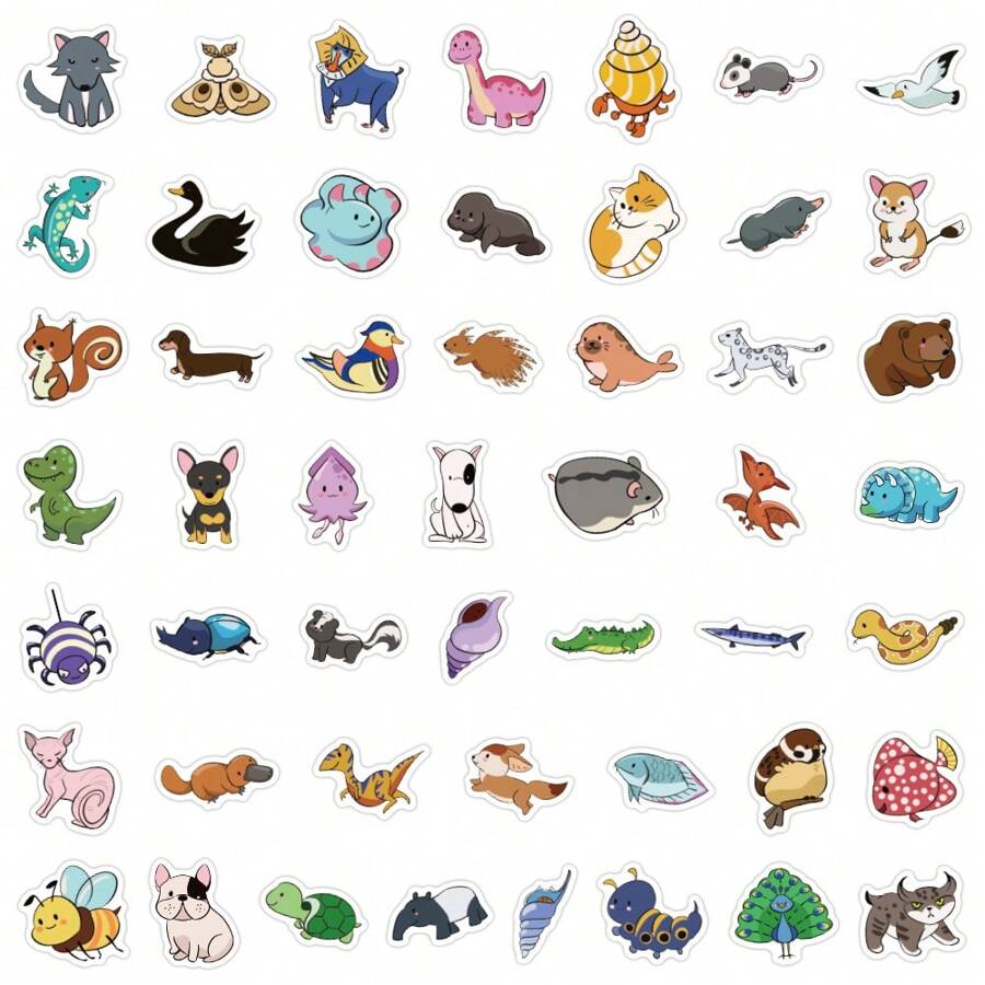 100PCS Cute Farm Animals Stickers Vinyl Aesthetics Stickers For ...