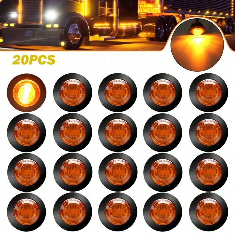 20pcs Round Mini LED Clearance Light LED Front Rear Side Marker ...