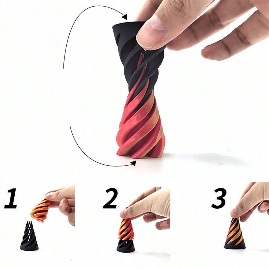 Unique Rotating 3d Printed Push Pushing Toy Seamless Smooth