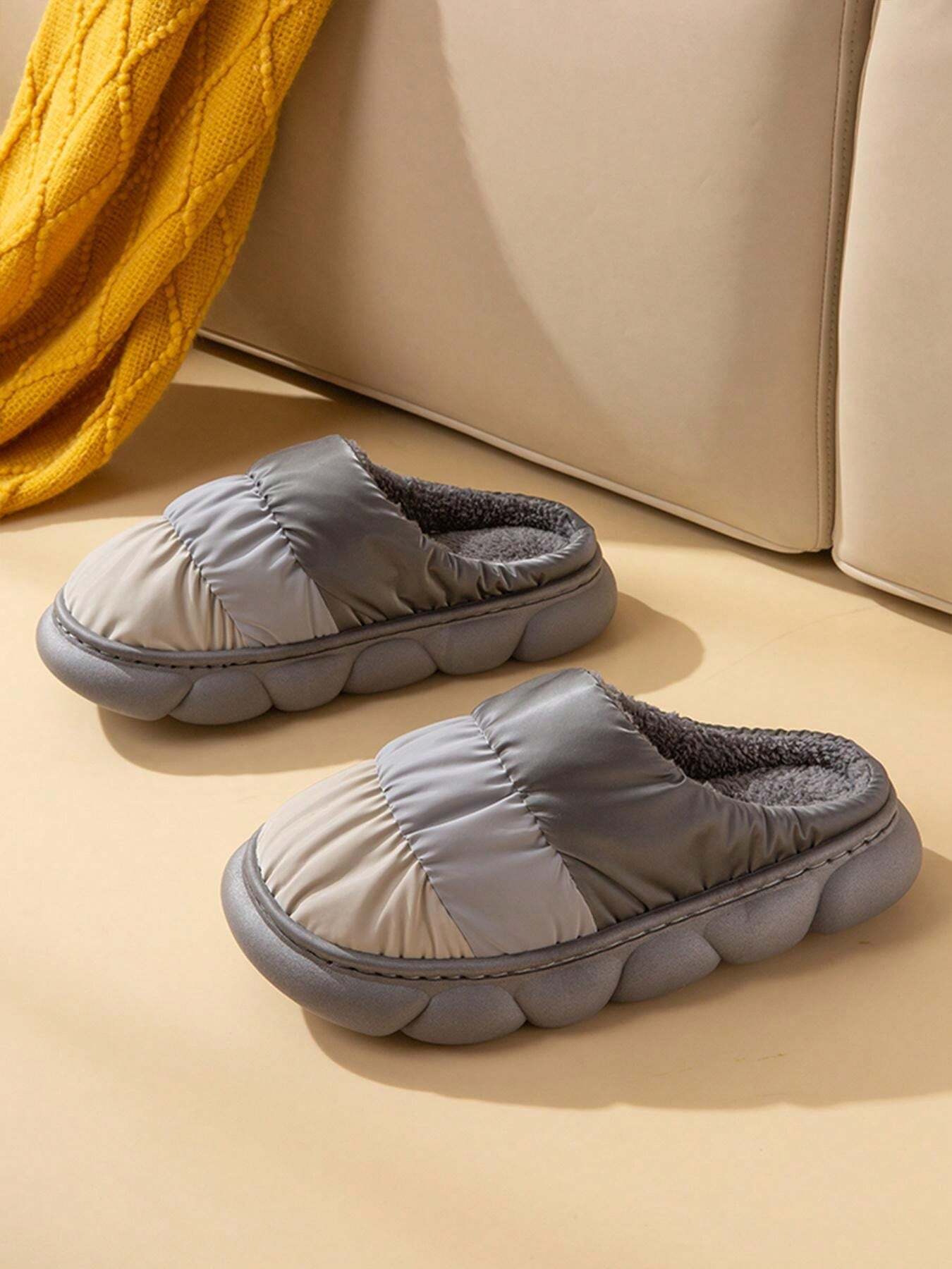 Men's Waterproof Slippers, Ombre Indoor Warm Plush Couple Slippers ...