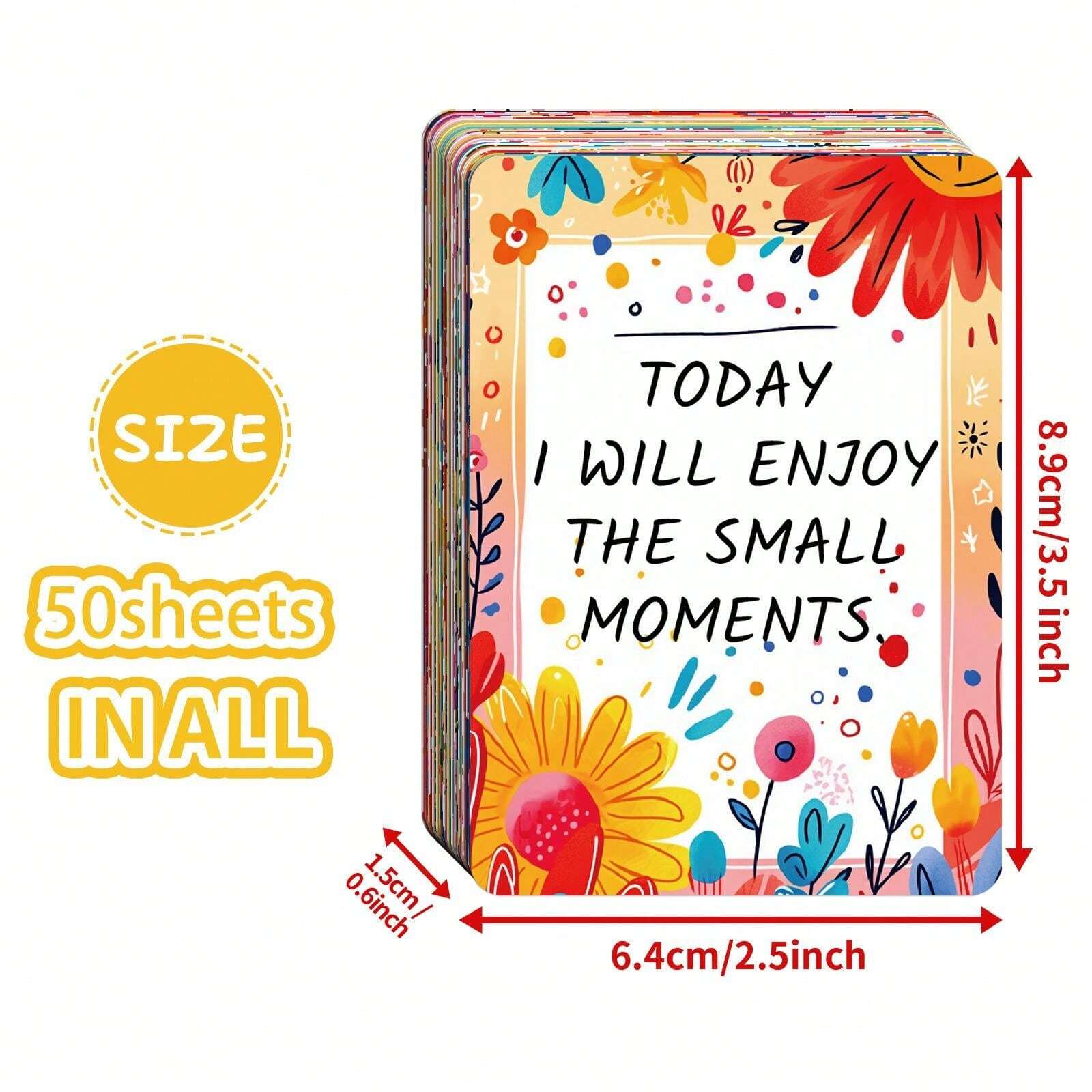50 Pcs Of Motivational And Positive Affirmation Cards With Colorful ...