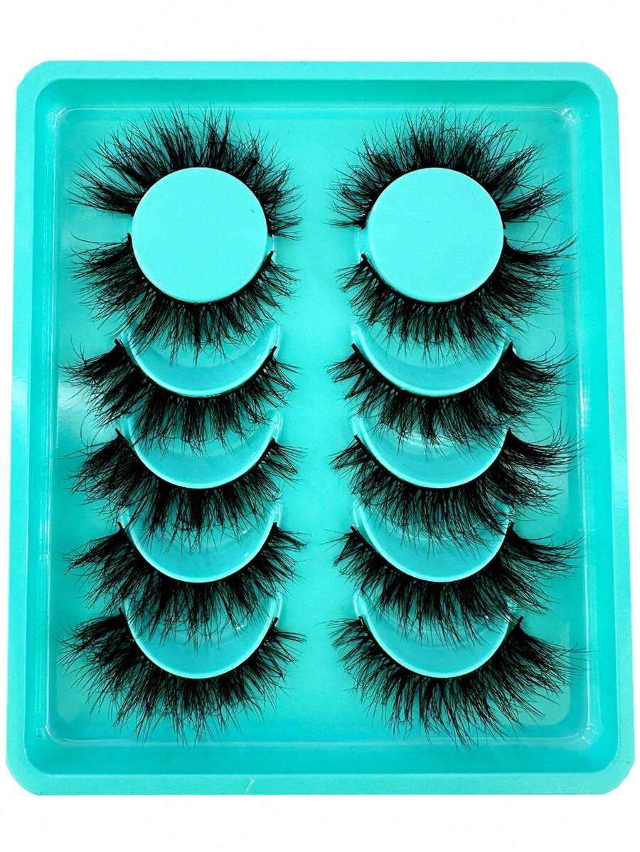 6Pairs Natural Thick Fluffy D Volume False Eyelashes Dramatic Messy ...