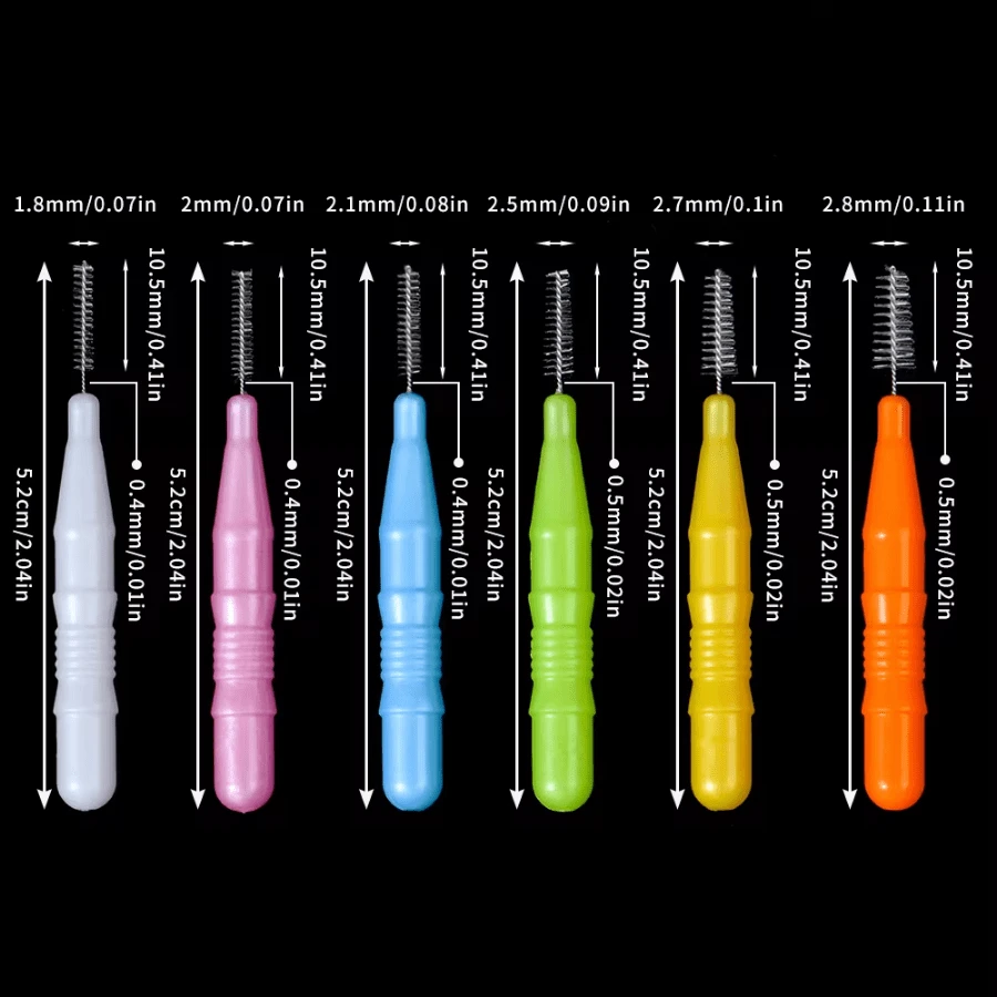 40pcs Interdental Brushes Clean Reusable Multiple Sizes Toothbrush ...