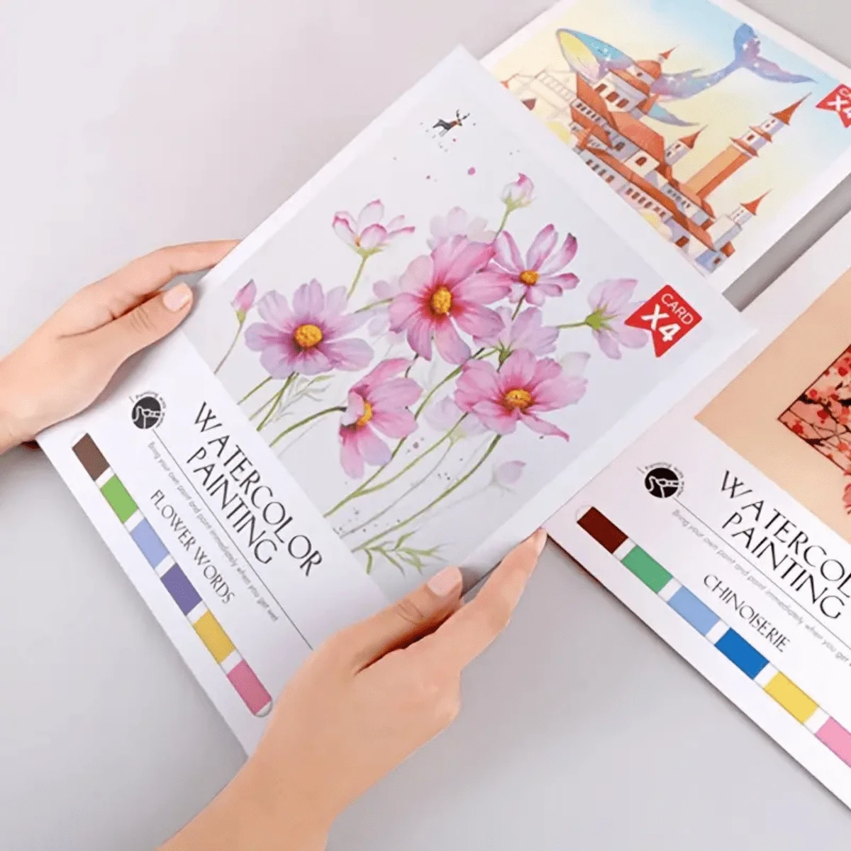 Papel de notas de colorear acuarela, libro de pintura de gouache con ...