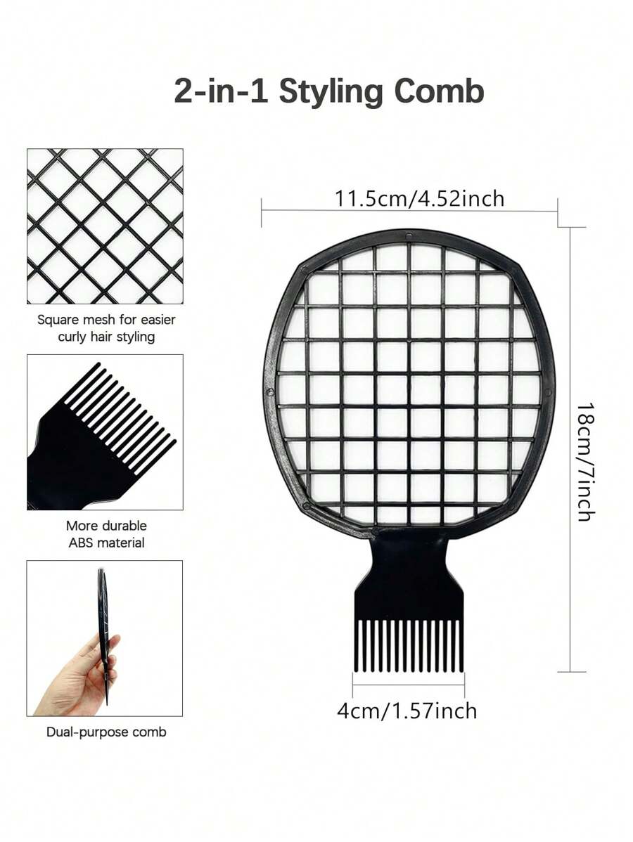 Perm Styling Combs, Two Upgraded Fried Dough Twists Combs, Twist Braid Hip-Hop Styling Combs ...