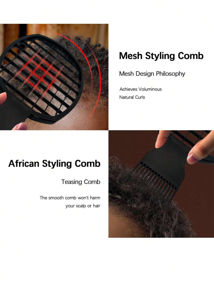 Perm Styling Combs, Two Upgraded Fried Dough Twists Combs, Twist Braid ...