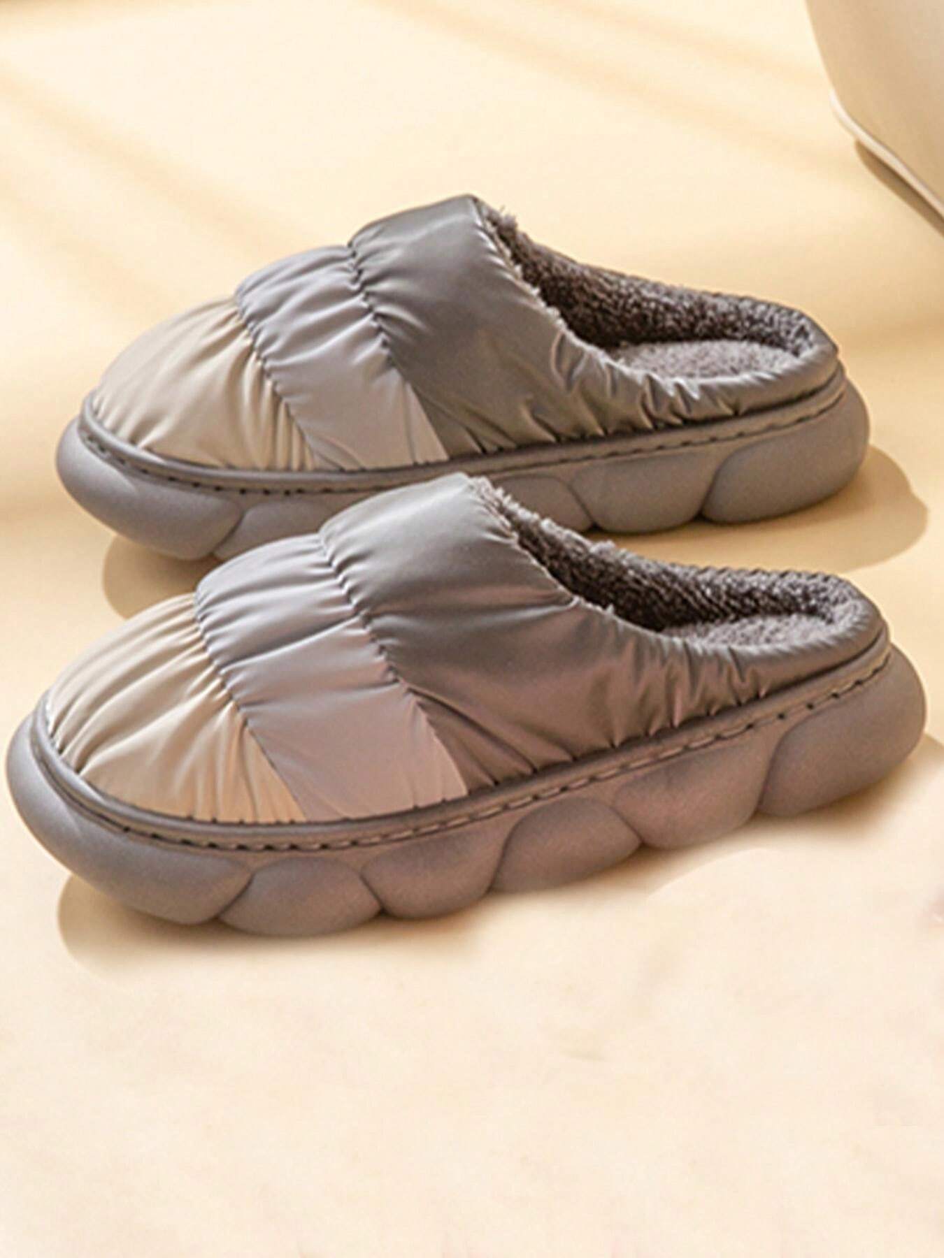Men's Waterproof Slippers, Ombre Indoor Warm Plush Couple Slippers ...