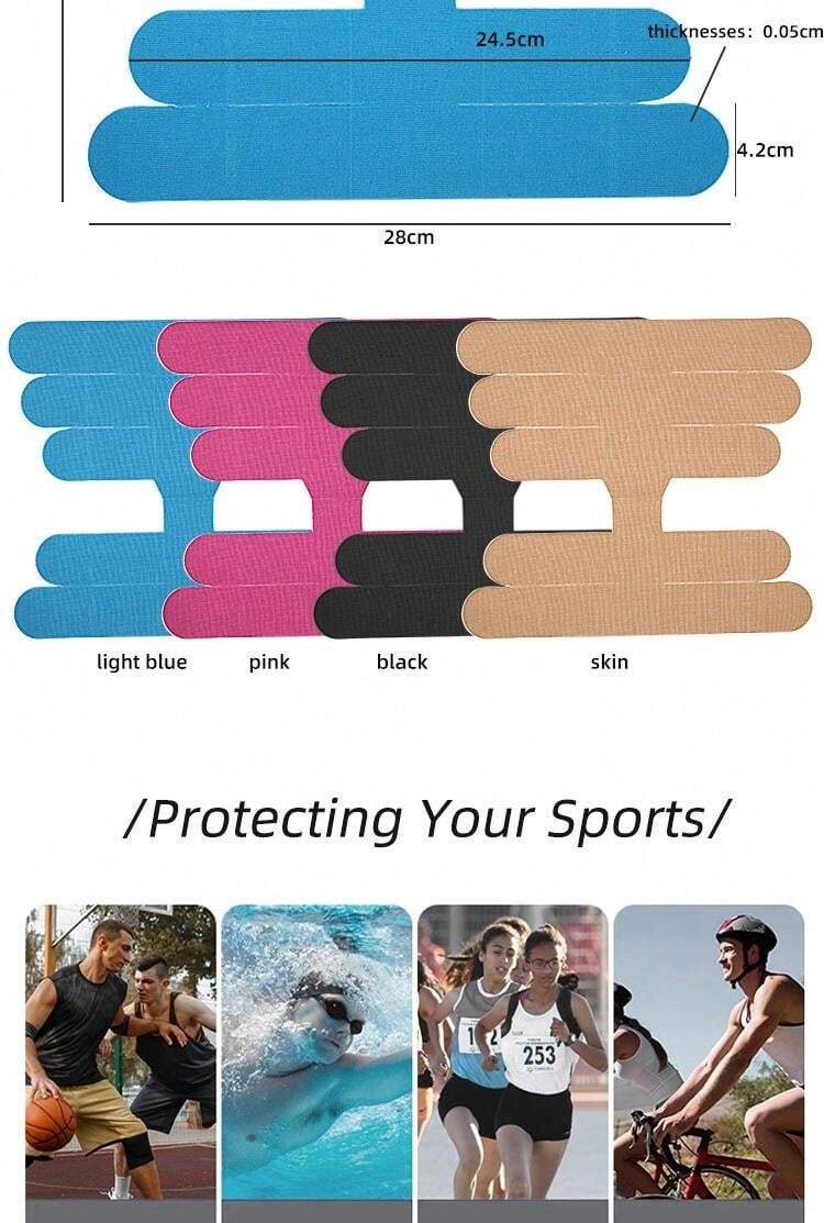 6pcs Ankle-Specific Pre-Cut Muscle Tapes, Elastic Kinesiology Tape For ...