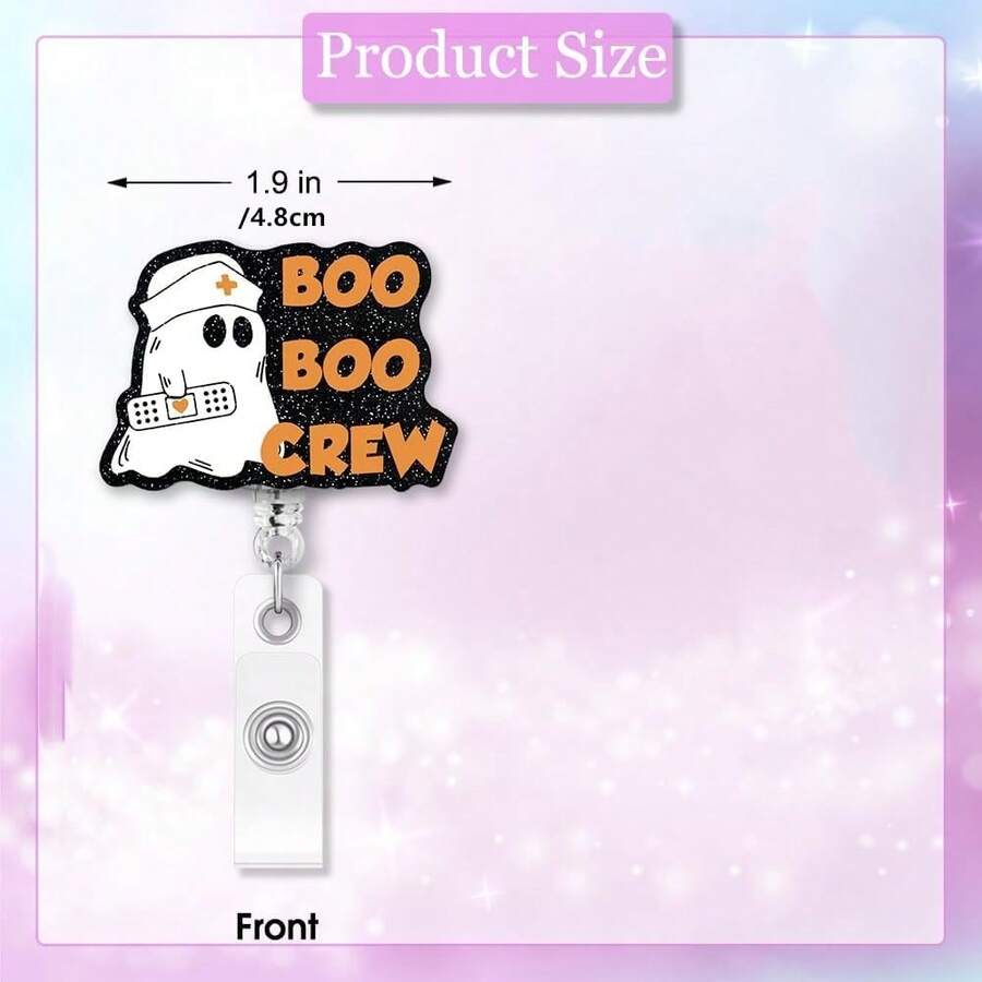 Boo Boo Crew Retractable Black Flashing Badge Scroll With Clip, Funny ...
