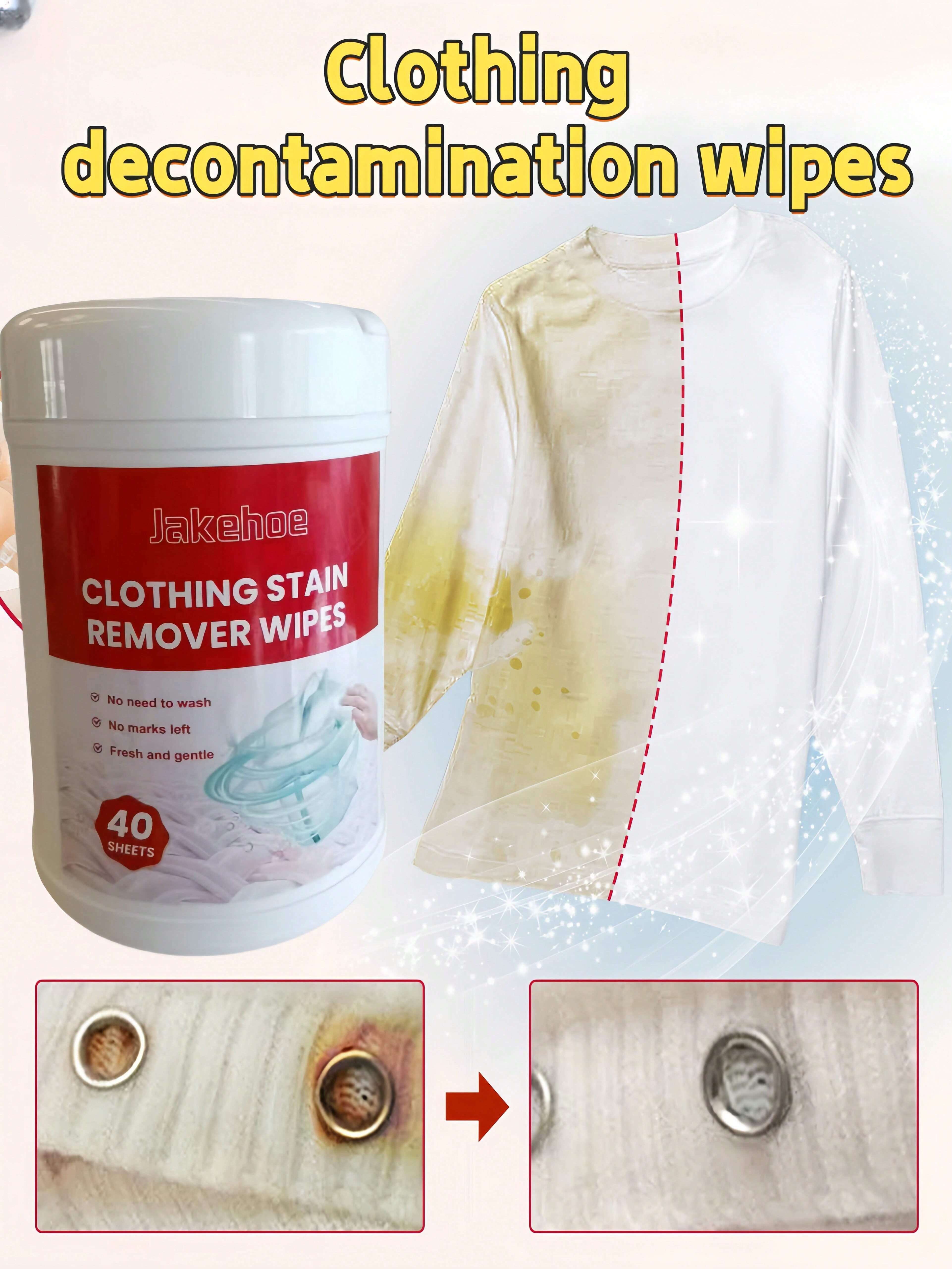 Clothing Stain Remover Wet Wipes, Clothing Stain Eraser Pen, Gentle ...