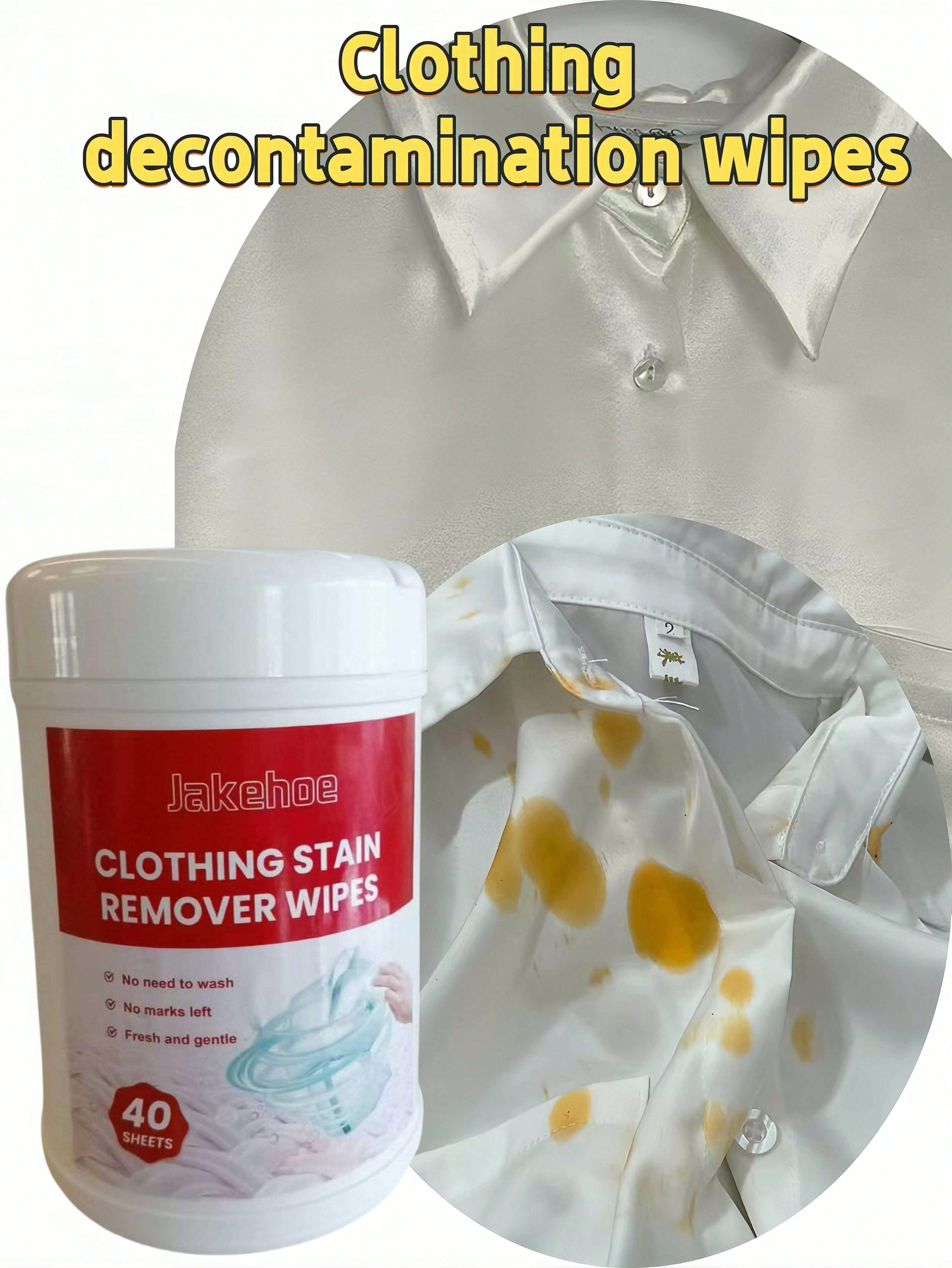 Clothing Stain Remover Wet Wipes, Clothing Stain Eraser Pen, Gentle ...