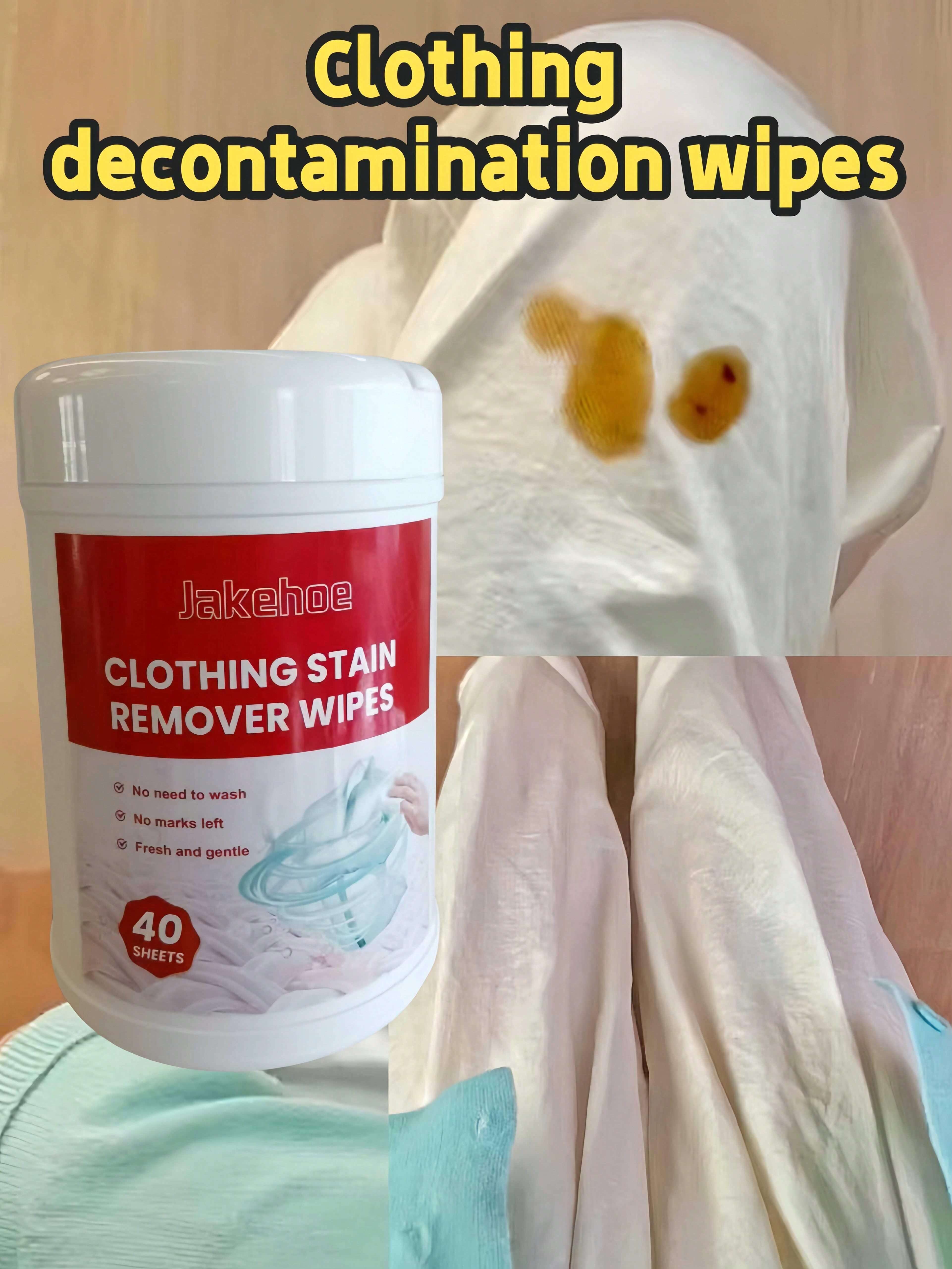 Clothing Stain Remover Wet Wipes, Clothing Stain Eraser Pen, Gentle ...
