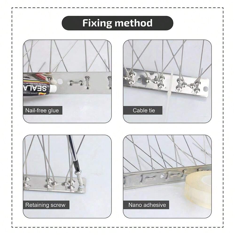 5pcs/Set 25cm Stainless Steel Anti-Bird Spikes, Pigeon Deterrent, Roof ...