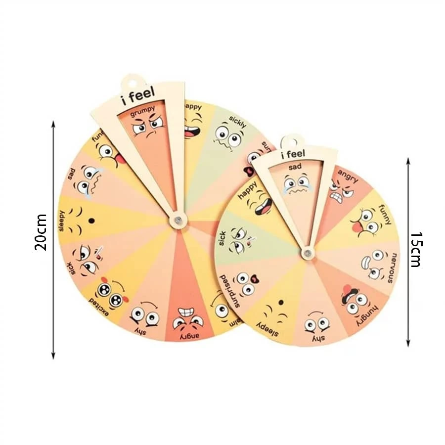 Wooden Emotion Wheel Chart - Educational Feelings & Moods Board For ...