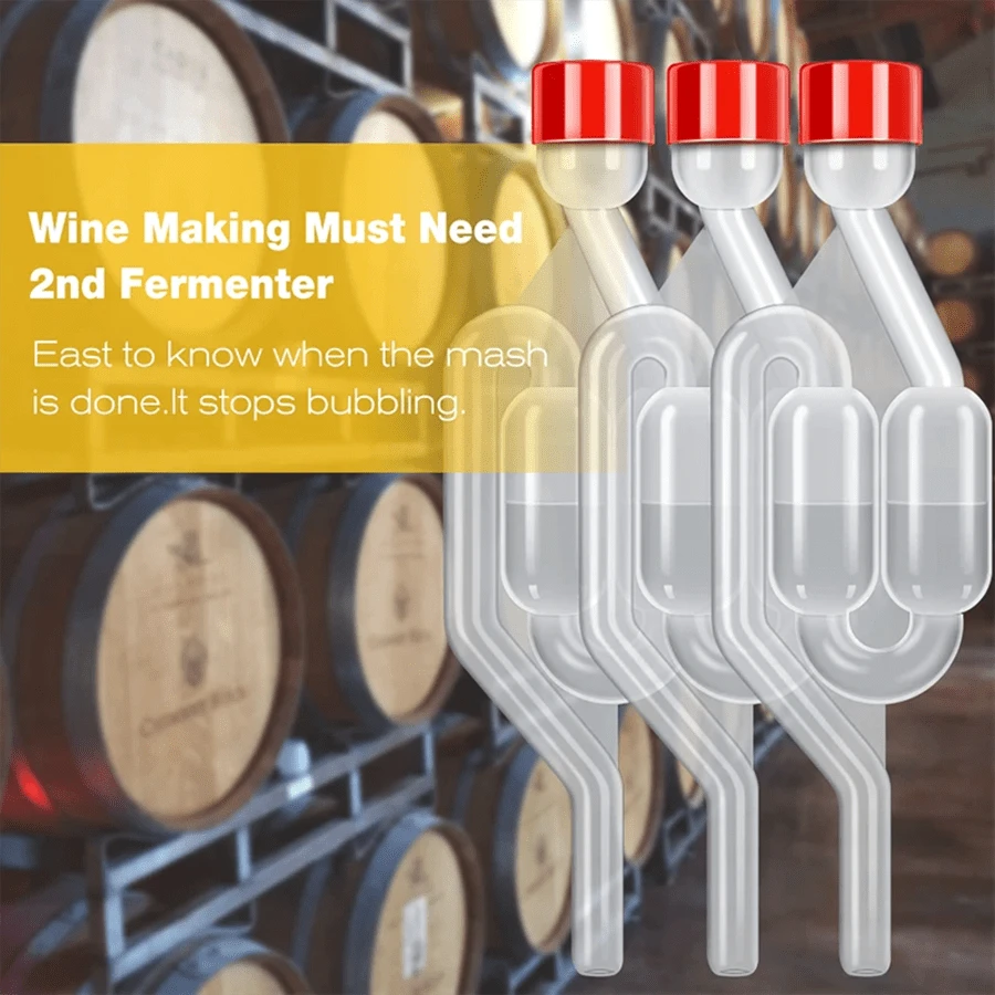 3pcs S-Shaped Airlock, Homebrew Big Bottle Caps And Fermentation Tank ...