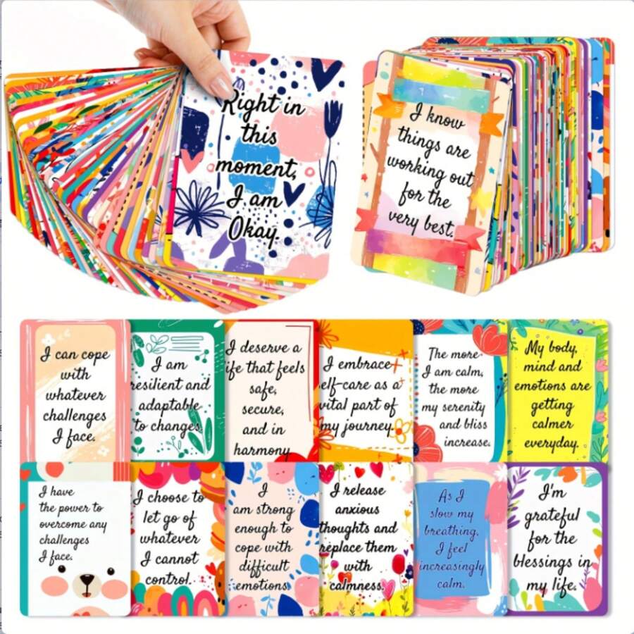 Positive Affirmation Cards: 50 Inspirational Quotes On Colorful Cards ...