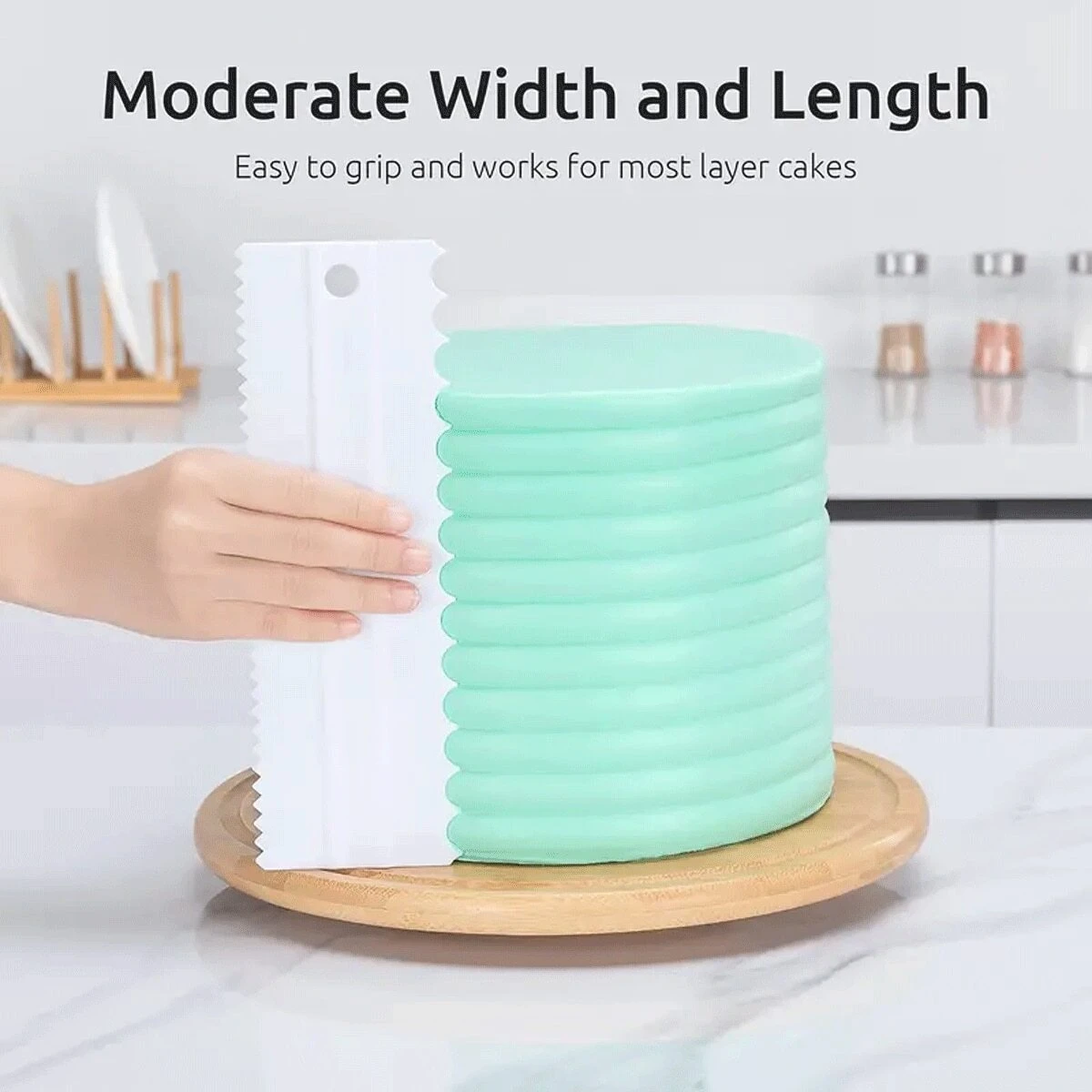 4pcs Extra Long Cake Scraper Set, Plastic Icing Spatula Smoother Tool ...