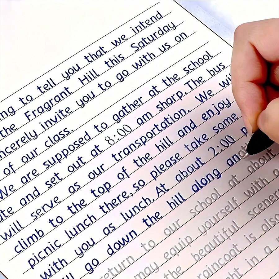 Caderno de Prática de Caligrafia com Modelo de Letra Itálica Inglesa 3D ...