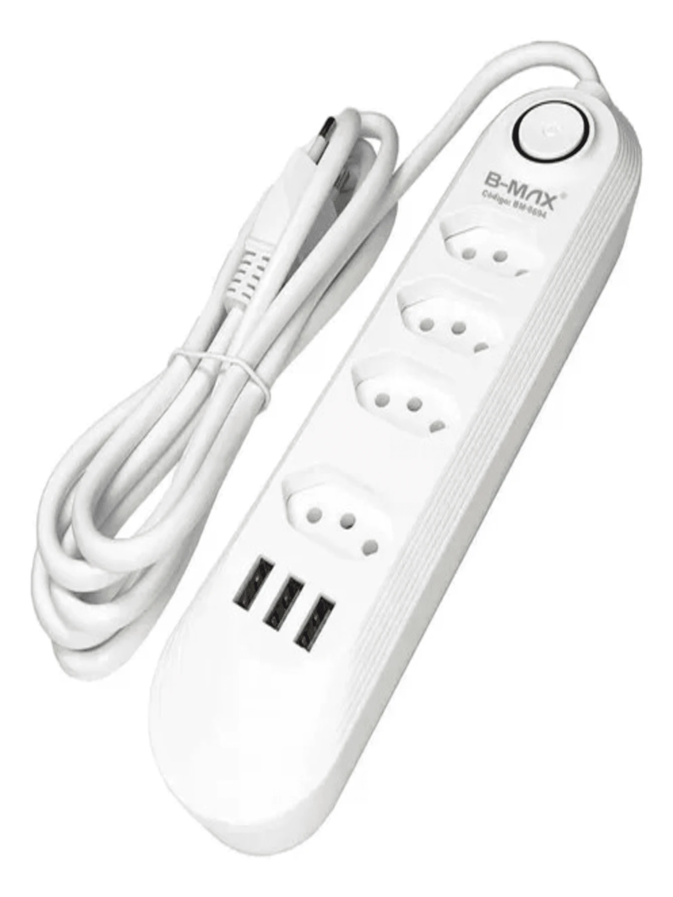 B-Max BM-8694 4-Outlet Extension Cord With 3 USB Power Strip And 2m ...